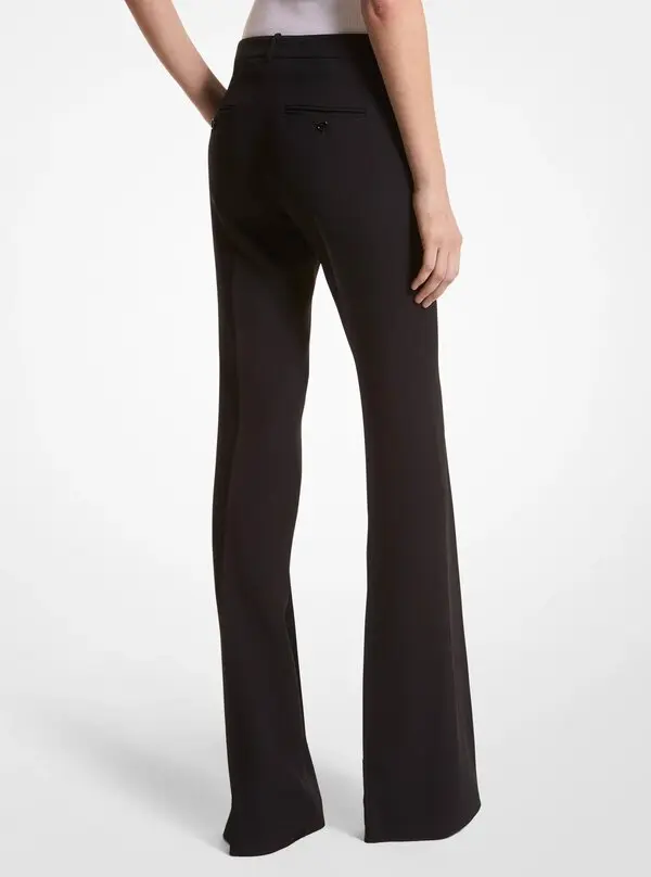 Michael Kors Haylee Double Crepe Sablé Flared Trousers - Black