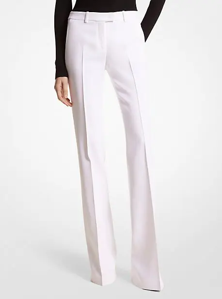 Michael Kors Haylee Double Crepe Sablé Flared Trousers - White