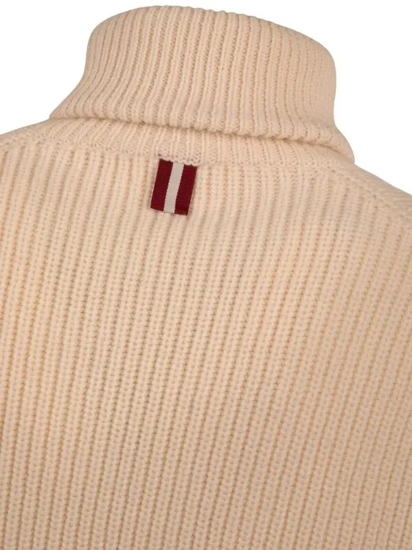Bally Roll-neck Ribbed Wool Jumper