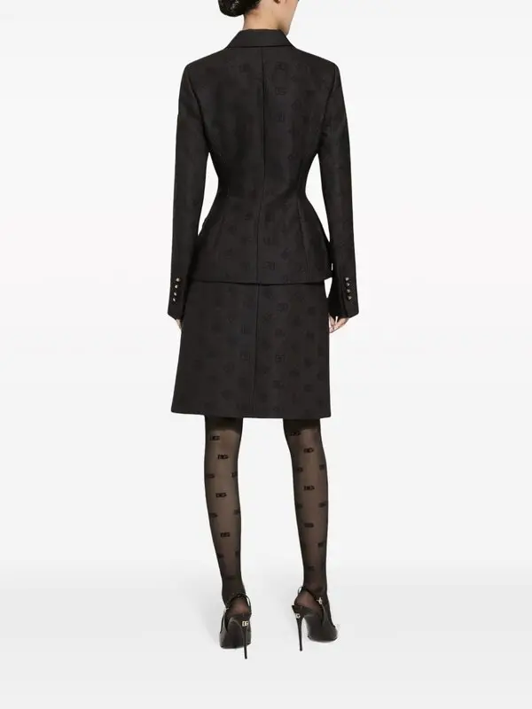 Dolce & Gabbana Monogram Jacquard Midi Skirt
