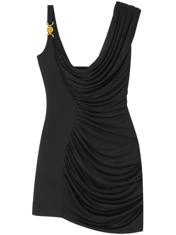 Versace Medusa '95 Draped Mini Dress - Black