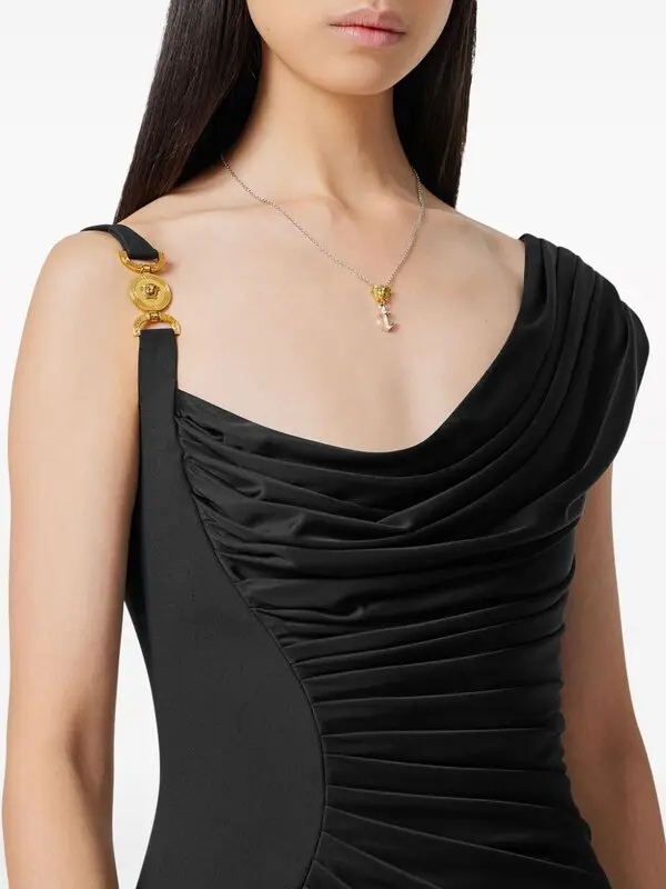 Versace Medusa '95 Draped Mini Dress - Black