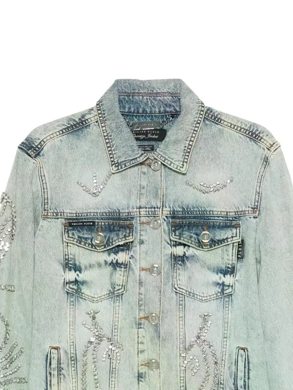 Philipp Plein Crystal-embellished Denim Jacket