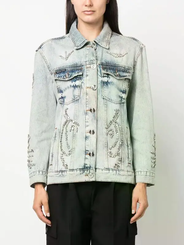 Philipp Plein Crystal-embellished Denim Jacket