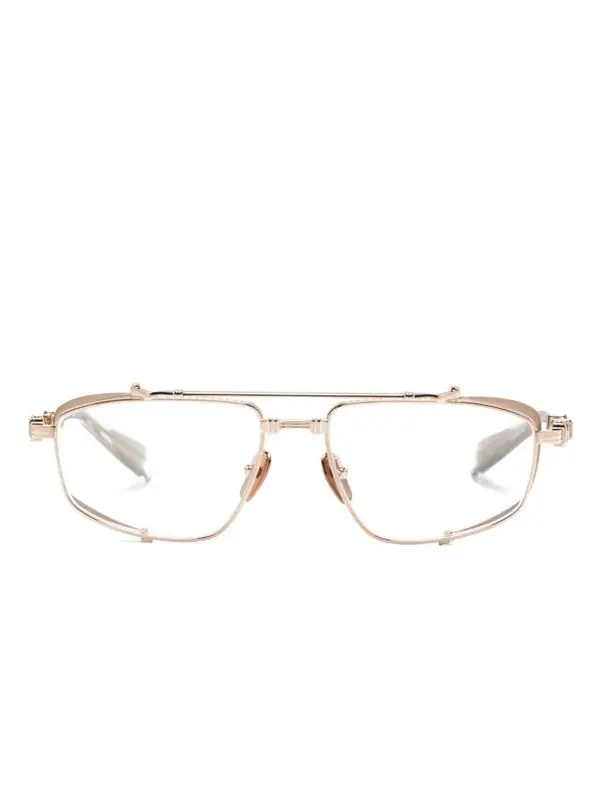Balmain Two-tone Pilot-frame Glasses - Gold