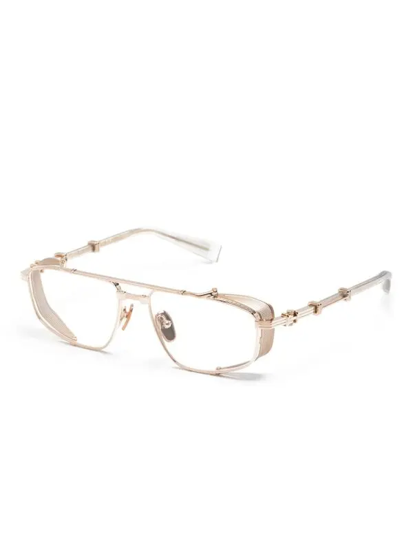 Balmain Two-tone Pilot-frame Glasses - Gold