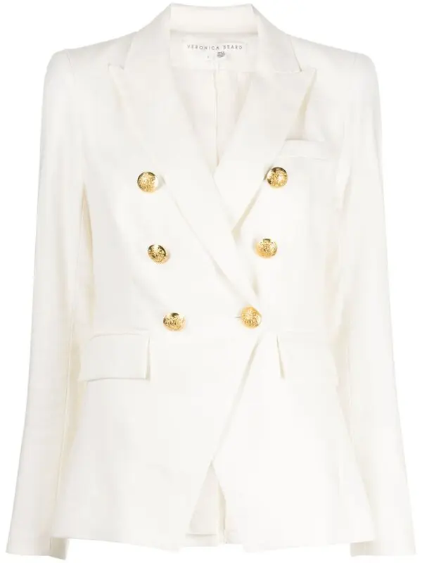 Veronica Beard Miller Double-breasted Blazer - White