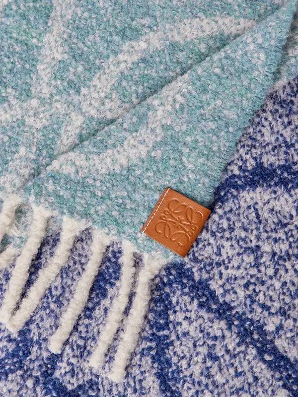 Loewe Fringed Logo-jacquard Alpaca-blend Scarf