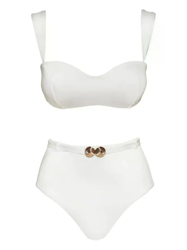 NOIRE SWIMWEAR Seashell Bandeau Bikini - Neutrals