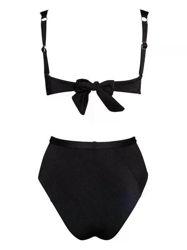 NOIRE SWIMWEAR Seashell Bandeau Bikini Set - Black