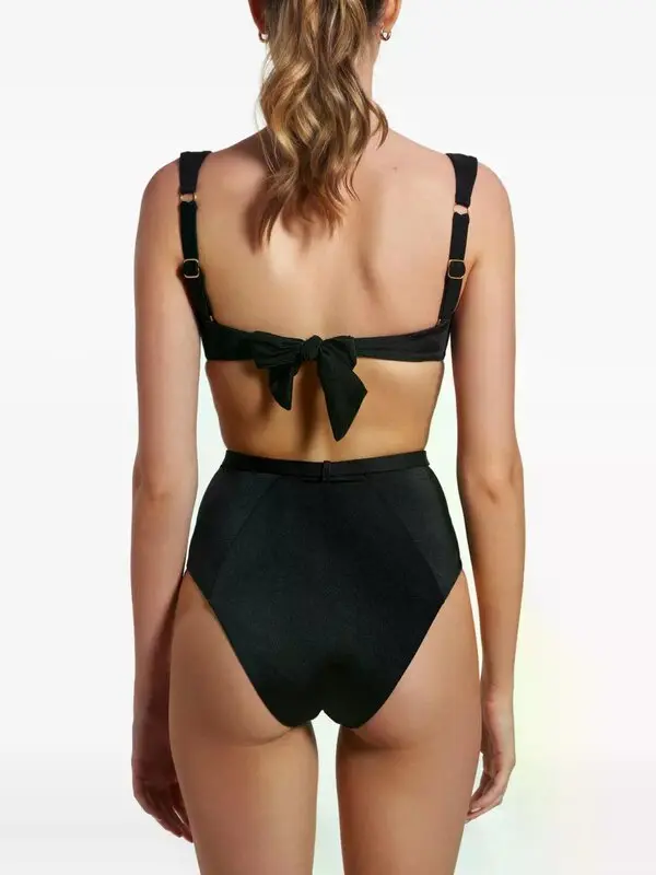 NOIRE SWIMWEAR Seashell Bandeau Bikini Set - Black