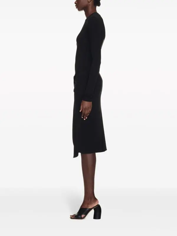 Off-White Twist-detail Midi Dress - Black