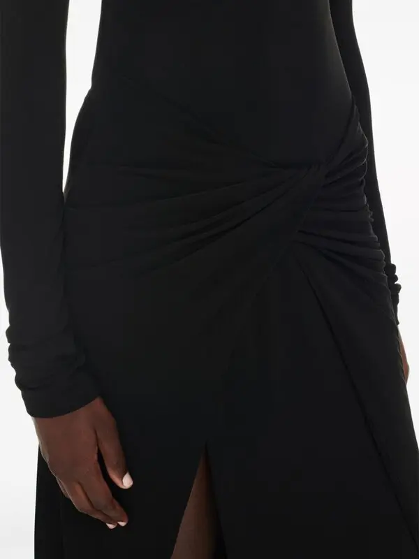 Off-White Twist-detail Midi Dress - Black