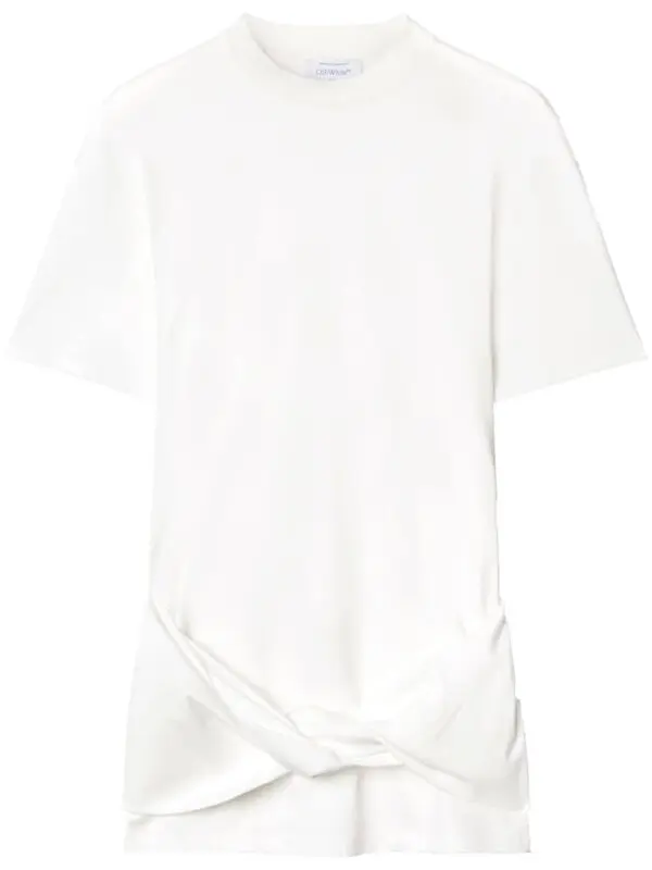 Off-White Arrow Twisted T-shirt Dress - White