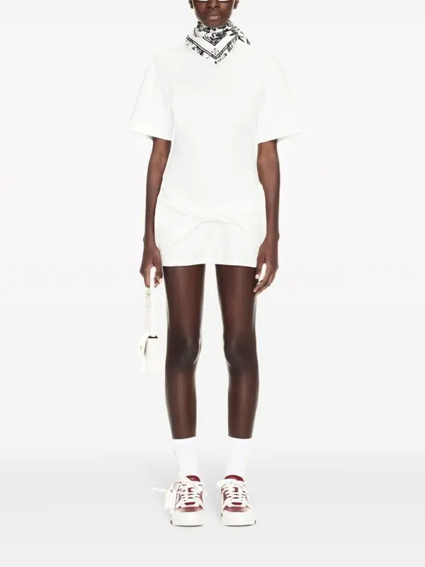 Off-White Arrow Twisted T-shirt Dress - White