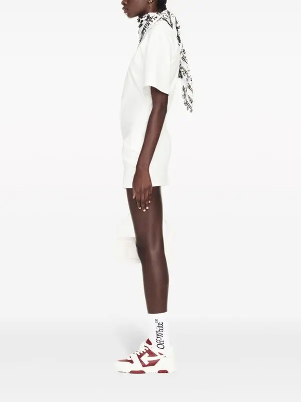 Off-White Arrow Twisted T-shirt Dress - White