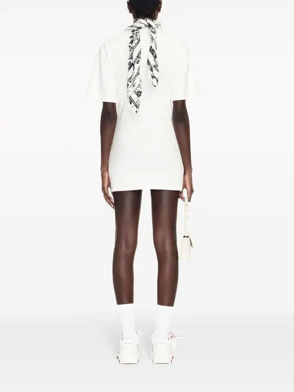 Off-White Arrow Twisted T-shirt Dress - White