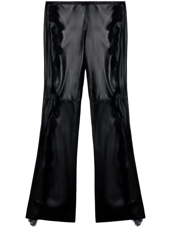 Off-White Lace-trim Leather Trousers