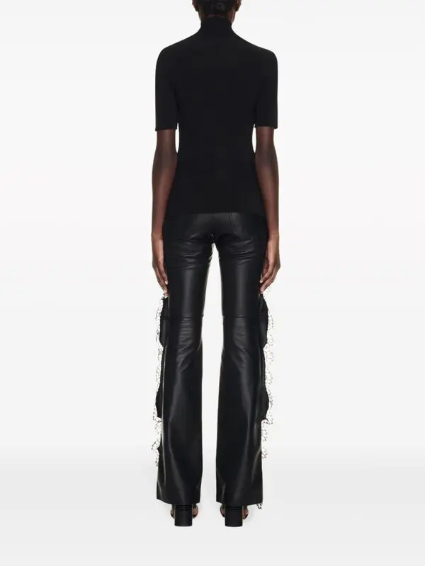 Off-White Lace-trim Leather Trousers