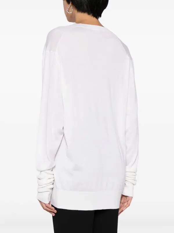 Fabiana Filippi V-neck Fine-knit Jumper - White