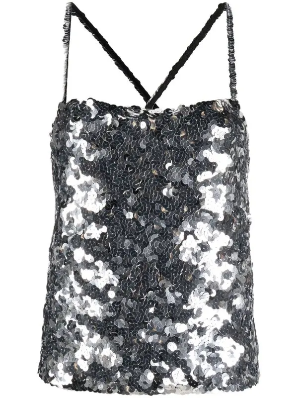 Sonia Rykiel Paris Sequinned Square-neck Tank Top