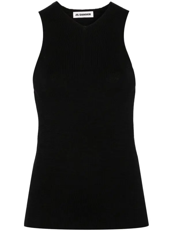 JIL SANDER V-neck Wool Tank Top