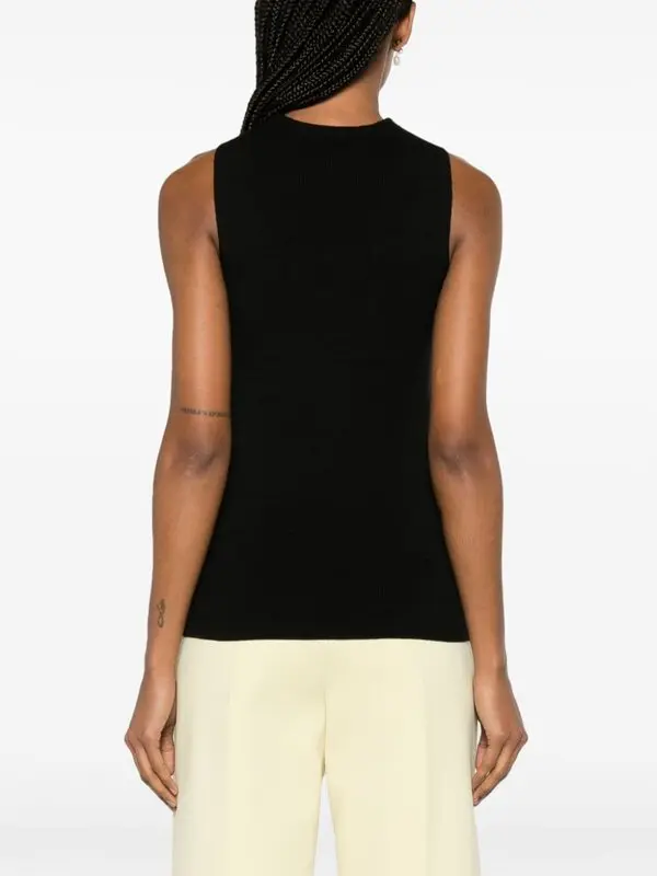 JIL SANDER V-neck Wool Tank Top