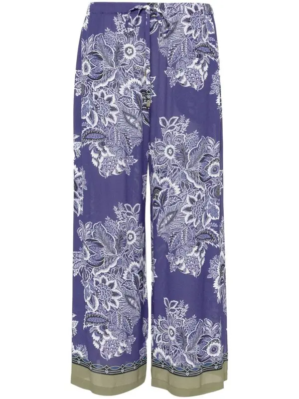 Etro Floral Print Wide-leg Trousers