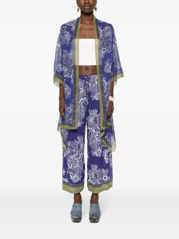Etro Floral Print Wide-leg Trousers