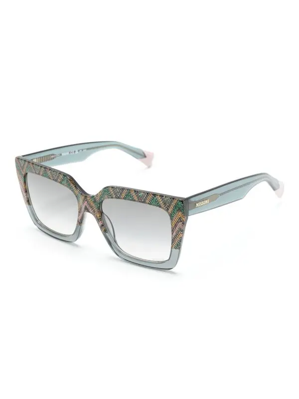 Missoni Zigzag-pattern Rectangle-frame Sunglasses