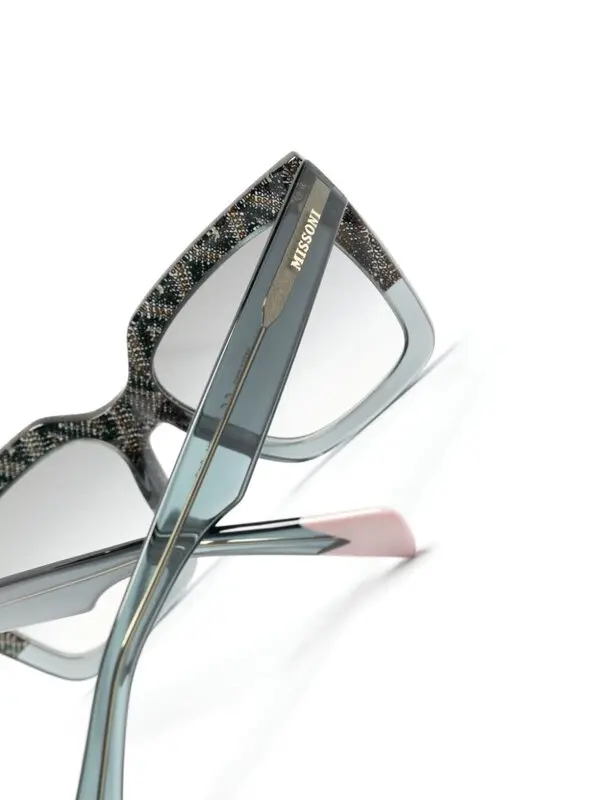 Missoni Zigzag-pattern Rectangle-frame Sunglasses