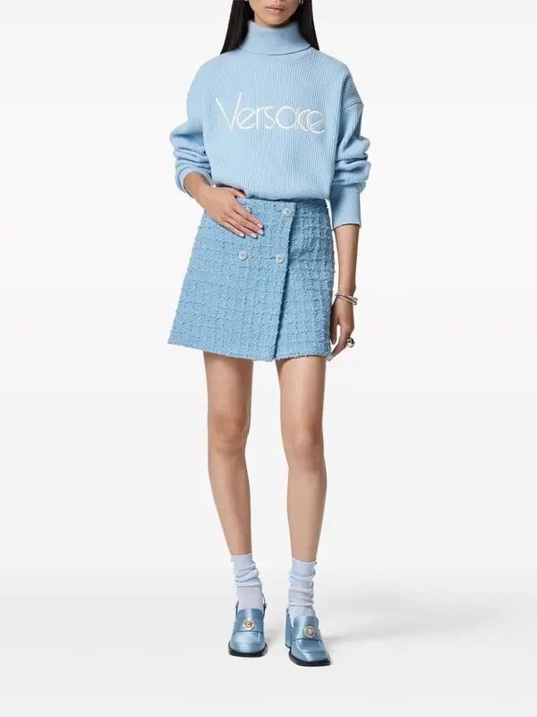 Versace Tweed High-waisted Skirt - Pink