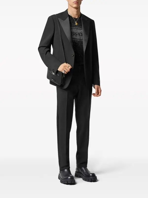 Versace Duchesse Satin-trim Single-breasted Blazer