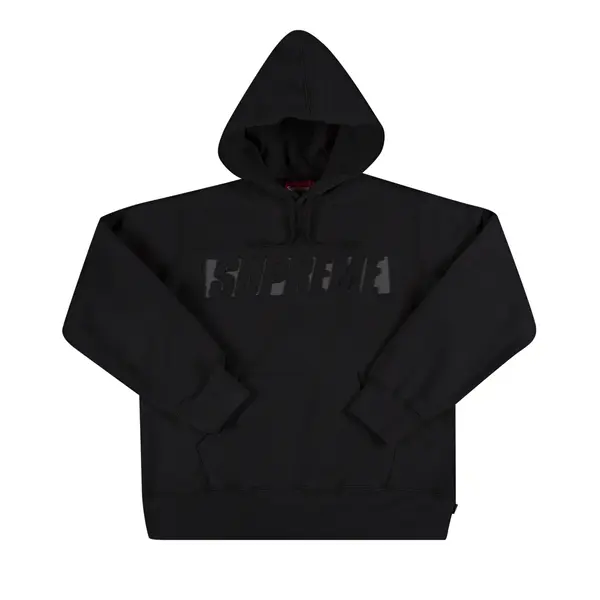 Supreme Reflective Cutout Hooded Sweatshirt - Black