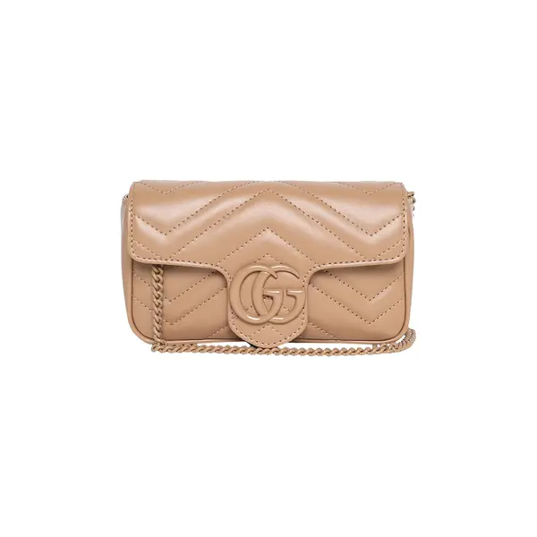 Gucci Gg Marmont Matelasse Super Mini Bag - Tan