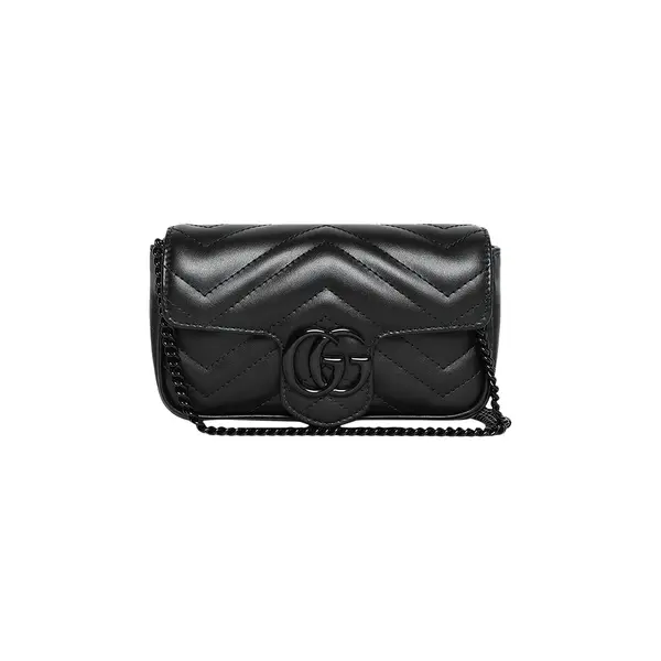 Gucci Gg Marmont Matelasse Super Mini Bag - Black