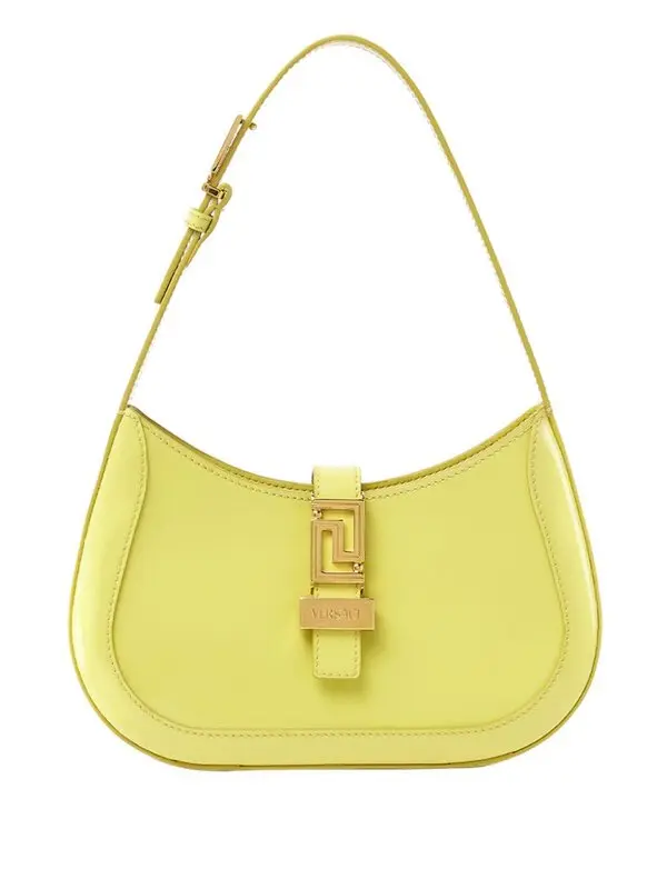 Versace Greca-detail Leather Shoulder Bag - Yellow