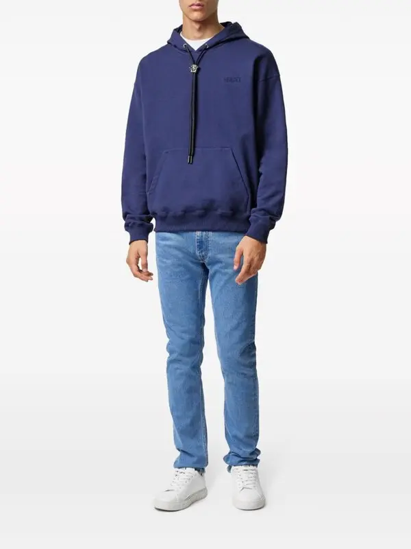 Versace Medusa Head-embellished Slim-fit Jeans - Blue