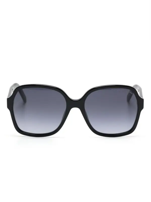 Marc Jacobs Logo-engraved Oversize-frame Sunglasses - Black