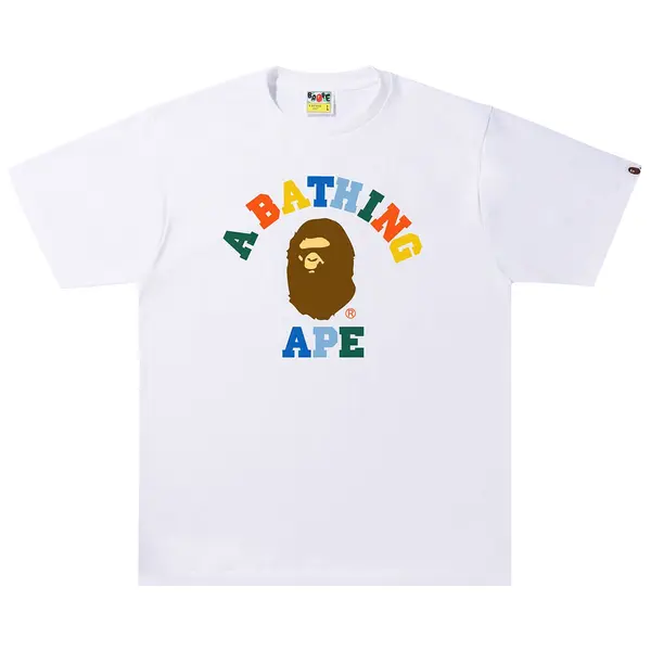 A BATHING APE Colors College Tee - White