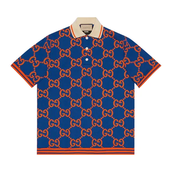 Gucci Gg Jacquard Polo T-shirt - Blue