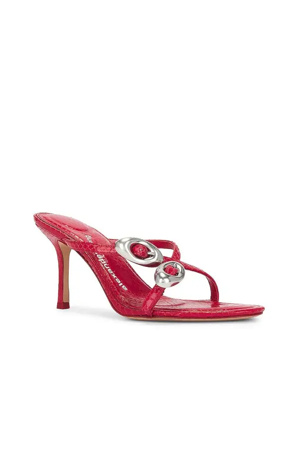 Alexander Wang Dome Strappy Slide Sandal In Red
