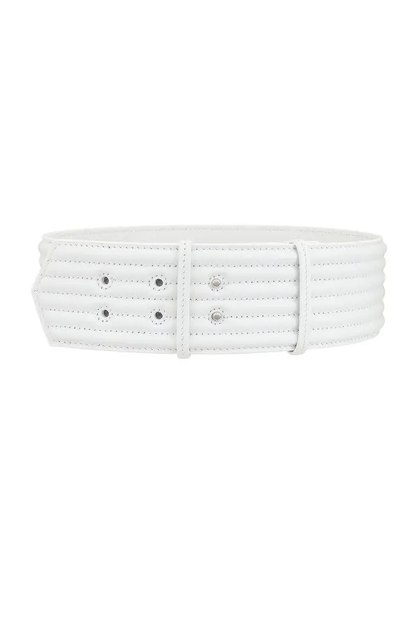 Alaïa Padded Leather Belt - Blanc