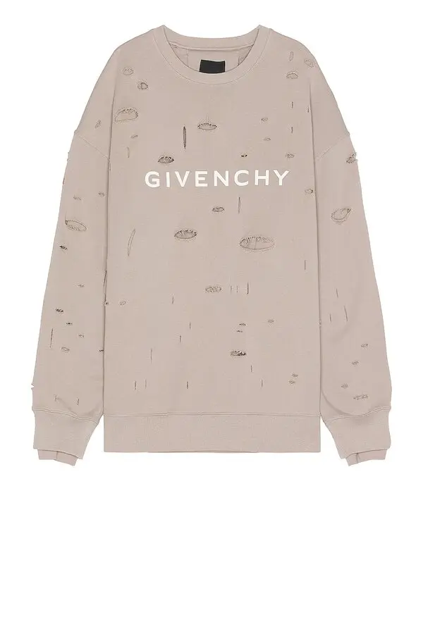 Givenchy Oversized Hole Sweater In Taupe - 60% Off | Editorialist
