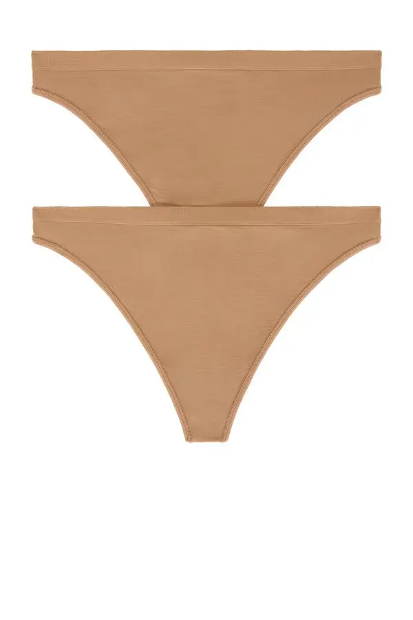 Wolford Individual Thong 2 Pack - Macchiato