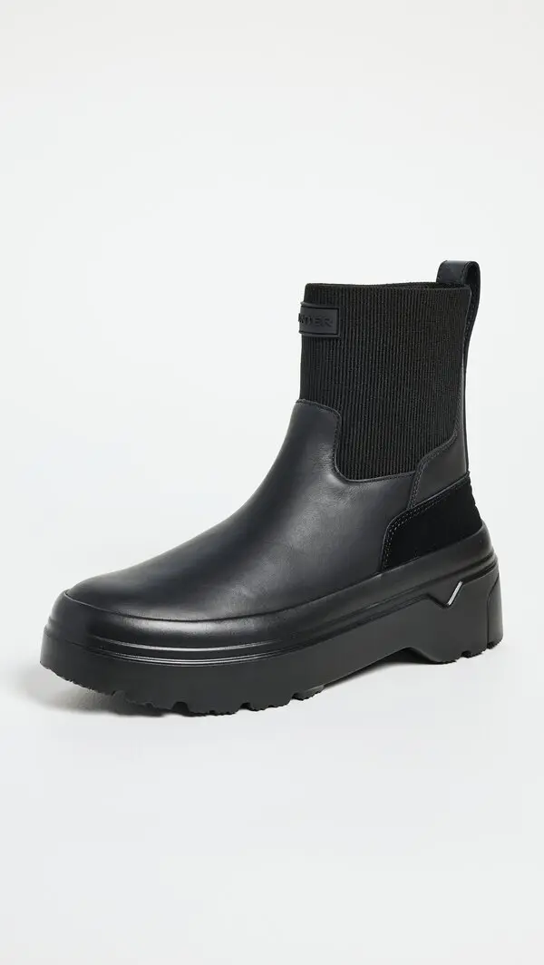 y*u様 HUNTER EXPLORER HEEL CHELSEA BOOT Hunter Explorer Chelsea Flatform Boots In Black - 50% Off