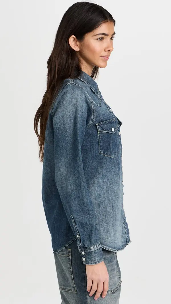 NILI LOTAN Travis Denim Shirt - Classic Wash