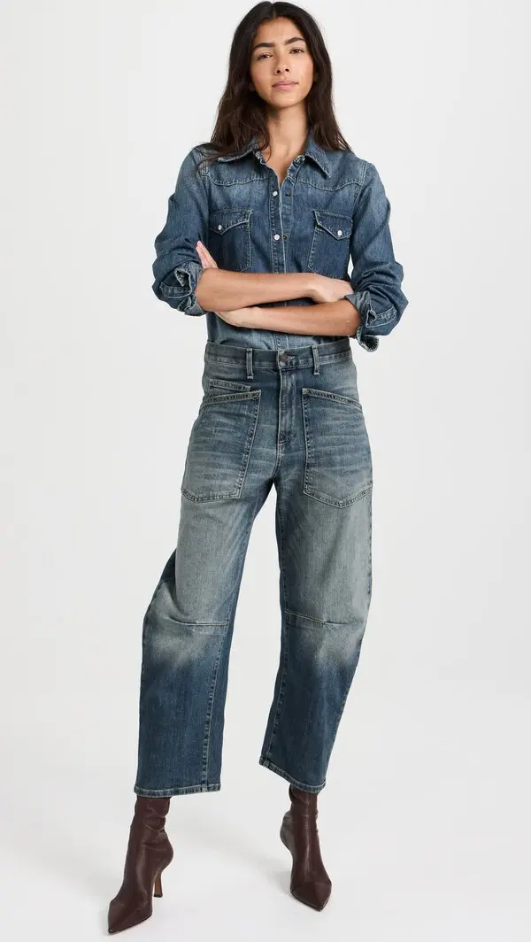 NILI LOTAN Travis Denim Shirt - Classic Wash