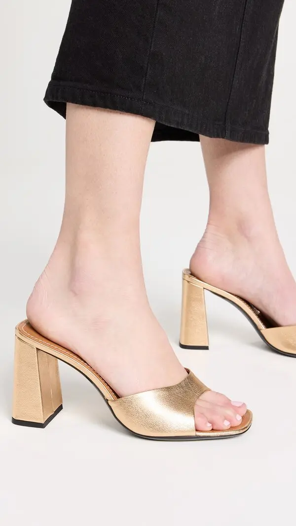 Staud Sloane Heel Sandals - Gold