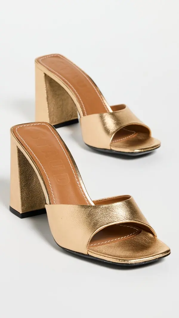 Staud Sloane Heel Sandals - Gold